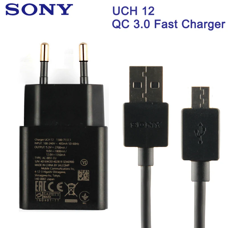 Original Sony Travel Wall Fast Charging Charger Uch12 For Sony Xperia ...
