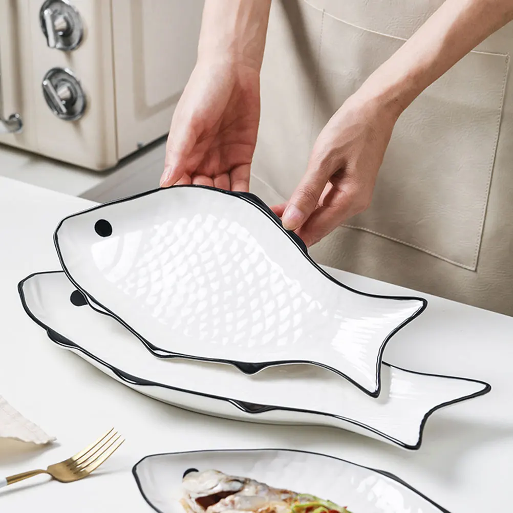 Plate Dish Fish Ceramic | Ceramic Fish Steaming Dish | Ceramic Fish ...