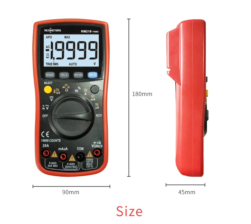 Multimetre,--Multimètre numérique RM219, True RMS, 19999 comptes ...