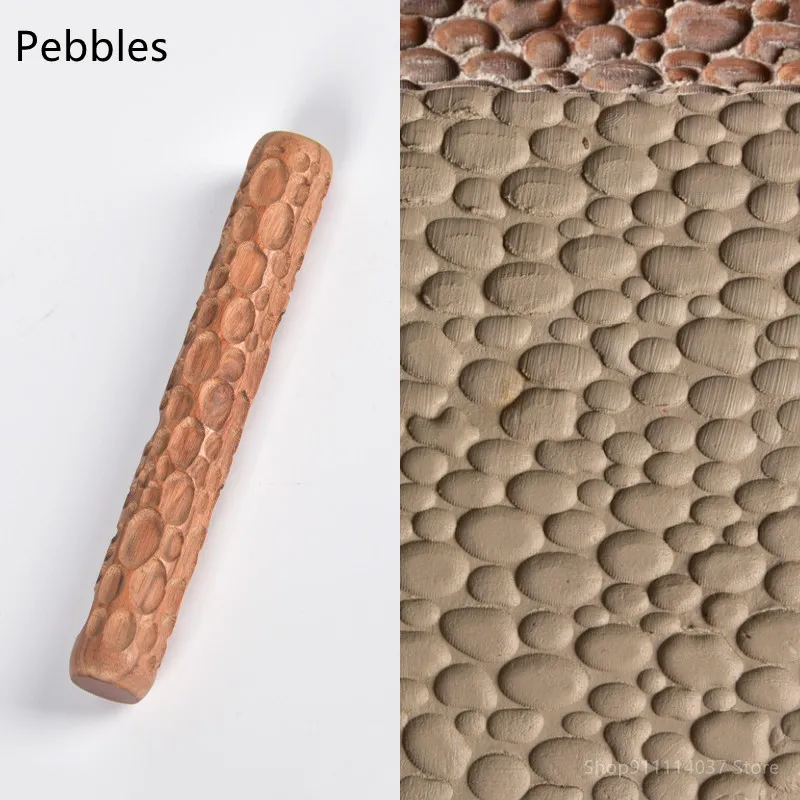 Clay Stamps 6-Piece Wood Clay Texture Rollers - 5.9 Inch Beech Wood ...