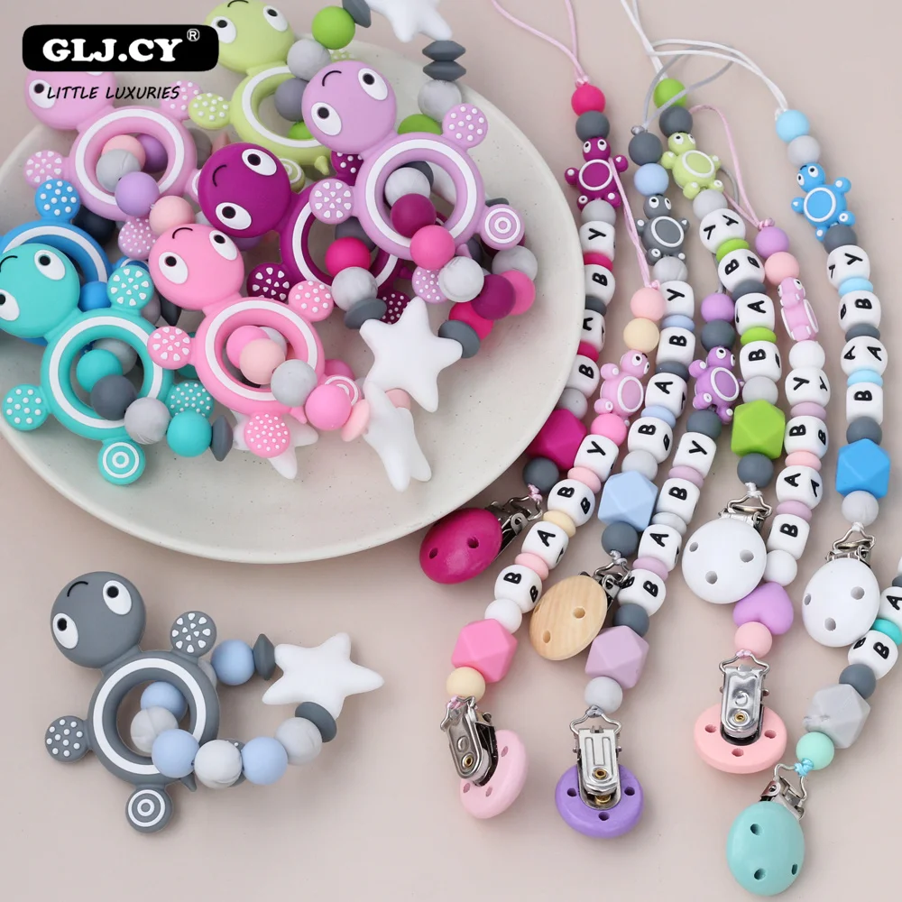Pacifier clip Chain baby accessories Silicon Chew Beads Baby teething ...