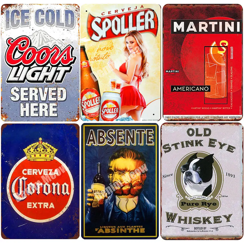 Orval Corona Beer Plaque Retro Metal Tin Sign Absinthe Poster Bar Pub ...