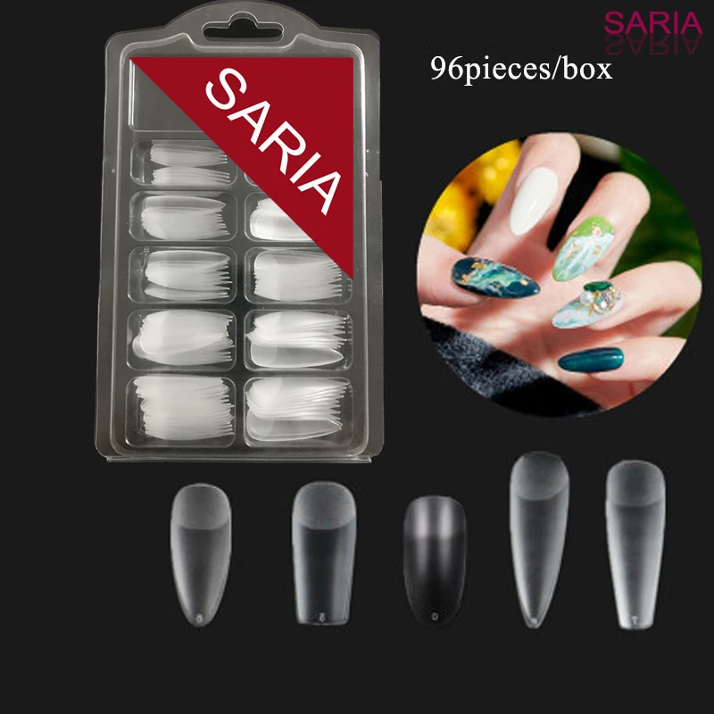 96-pieces-of-nail-art-piece-thin-ladder-shaped-almond-long-tip-short ...