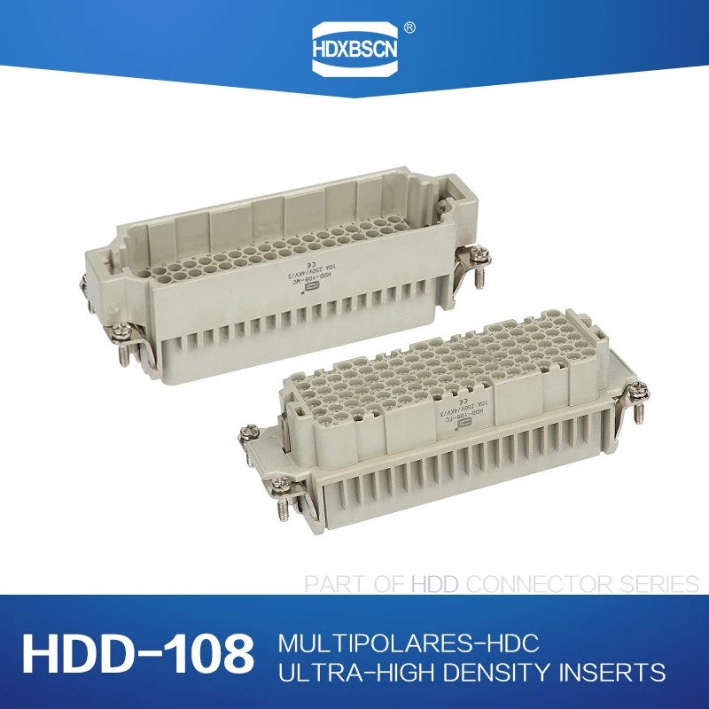 HDXBSCN Industrial rectangular heavy duty connector HDC HDD-108 core 10A 250V waterproof ...