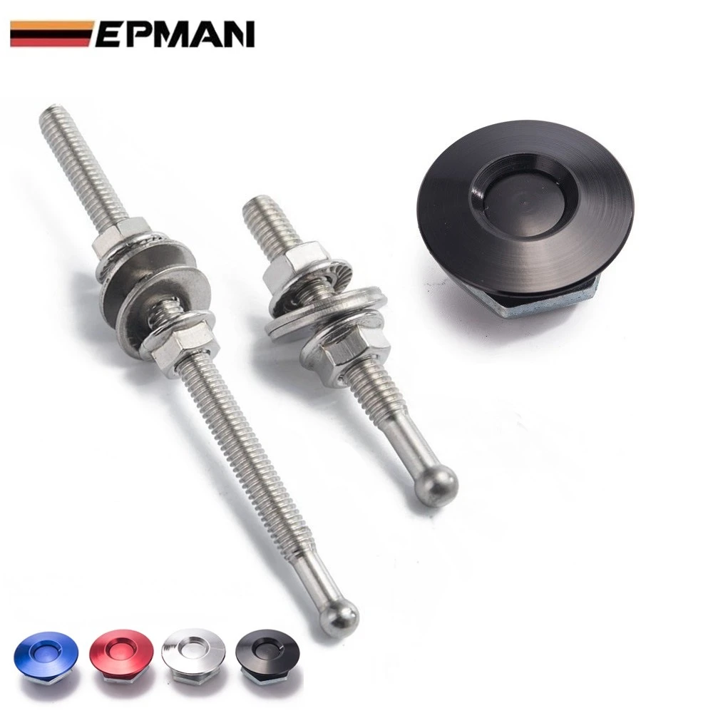 1.25" Universal Jdm Style Push Button Billet Hood Pins Lock Clip Kit ...