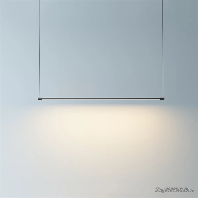 Minimalist Line Strip Pendant Lamp LED DiningRoom Light Dining Table ...