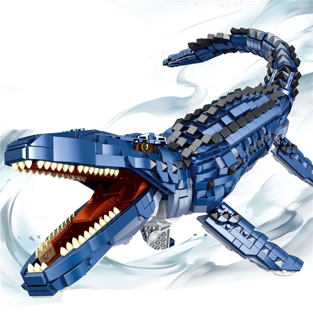 2021 Jurassic Dinosaur World Park Mosasaurus Figures Building Block MOC ...