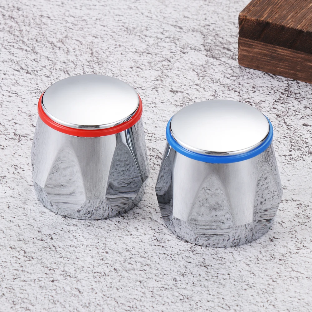 2pcs High Quality Hot & Cold Tap Top Head Faucet Cover Chrome Plated ...