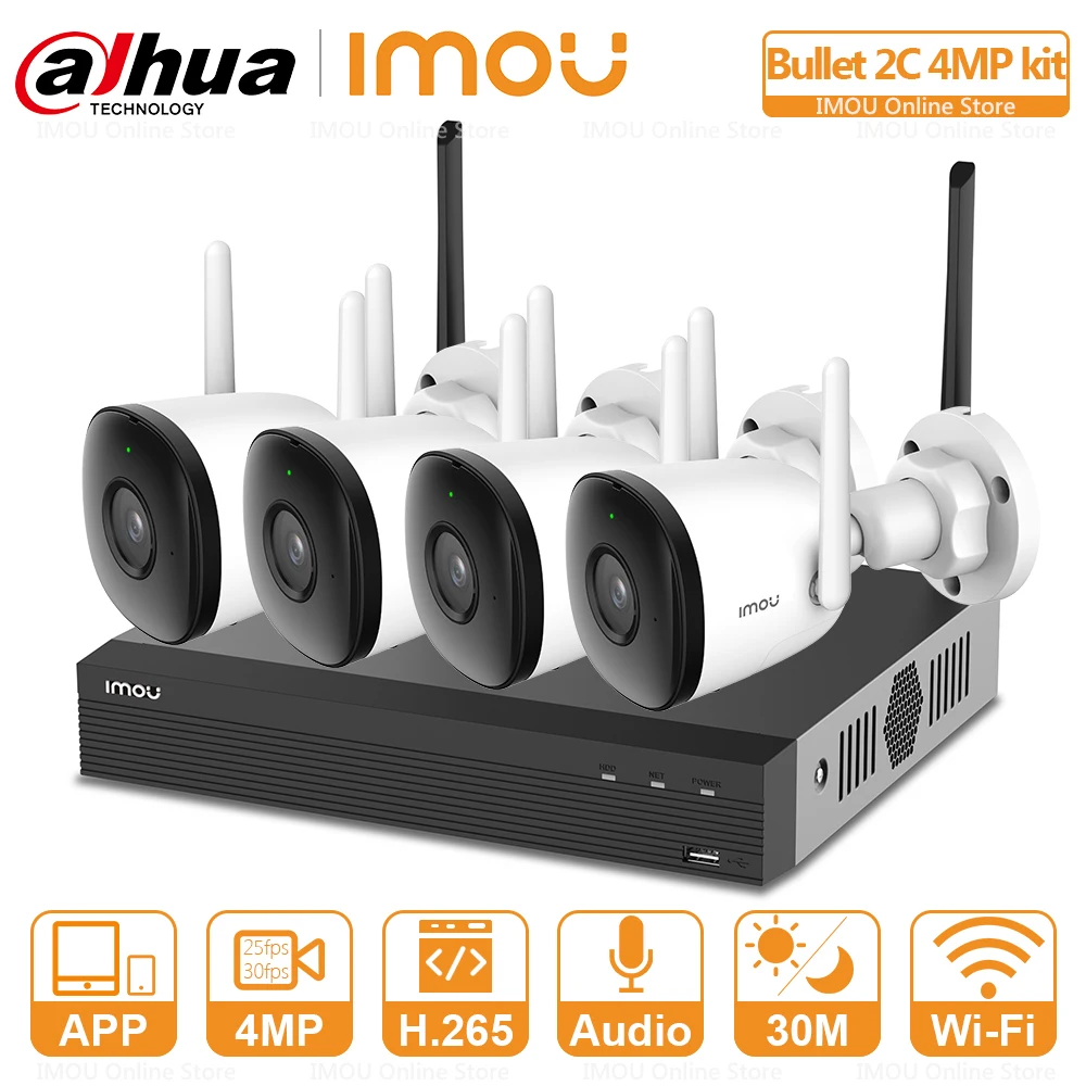 Dahua 4mp Video Security System Wireless Nvr Kit Ip67 Weatherproof ...