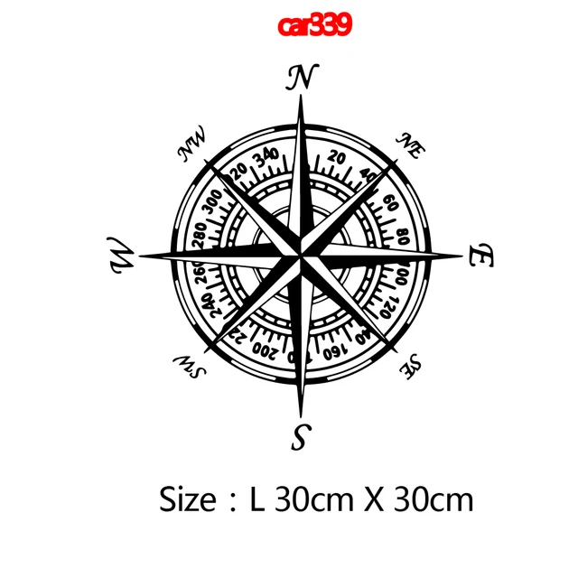10 Styles Adventure Sports Vinyl Car Sticker Compass Wrap Vinyl ...