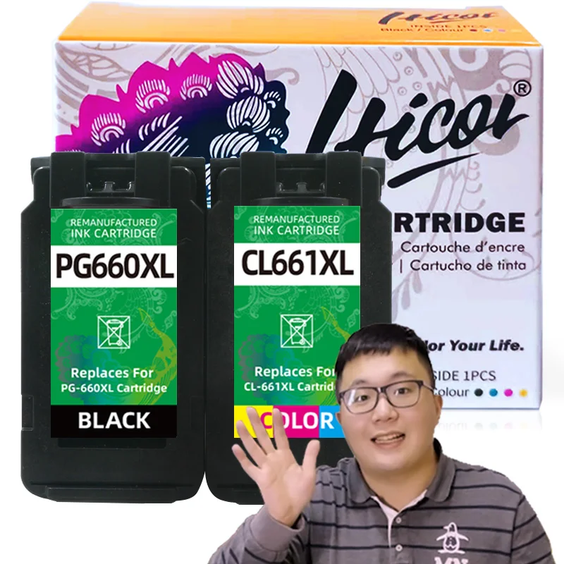 Hicor Remanufactured Ink Cartridge for Canon PG660 CL661 pg-660xl cl ...