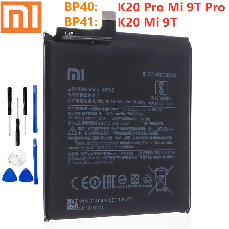 100-Original-Replacement-Battery-BP41-BP40-For-Xiaomi-Redmi-K20-Pro-Mi ...