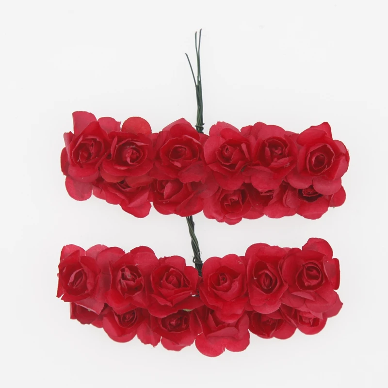 Décoration florale,Bouquet de roses artificielles en papier,1.5cm,24 ...