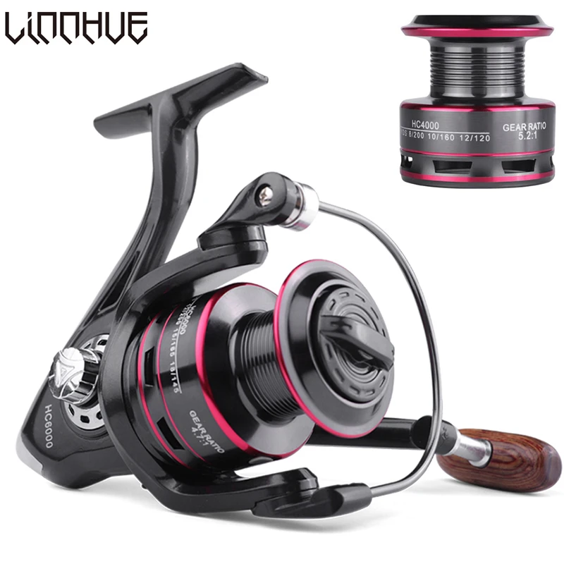 LINNHUE Fishing Reel 500 7000 Spinning Reel 10KG Max Drag With Metal/Plastic Spool Saltwater ...