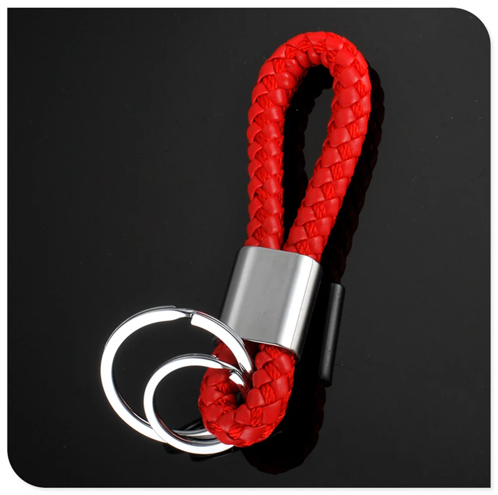 Car accessories woven leather rope horseshoe keychain for Volvo S90 ...