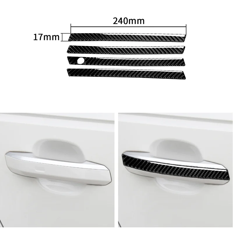 For Audi A4 B9 A4l 2017 2018 Carbon Fiber Car Exterior Door Handle Pull ...