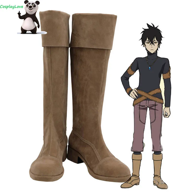 Custom Made Black Clover Yuno Light Yellow Cosplay Shoes Long Boots ...