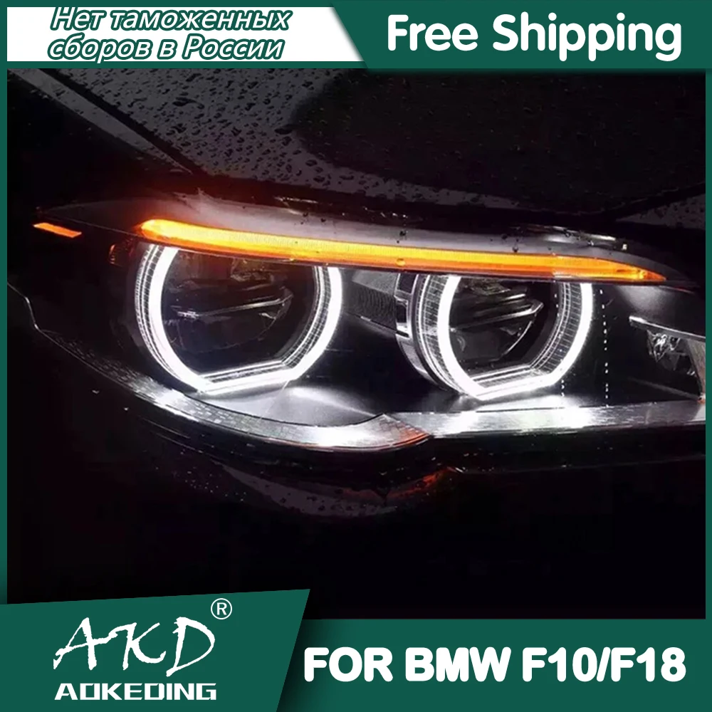 Car-For-BMW-F10-Headlights-2010-2017-DRL-Hella-Accessories-LED-H7-Bi ...