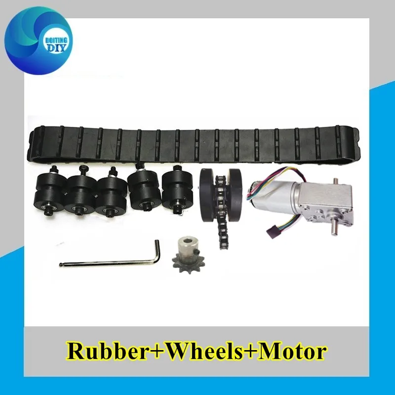 Wheel/ Track Set T007 Rubber Track+metal Stainless Steel Load-bearing ...