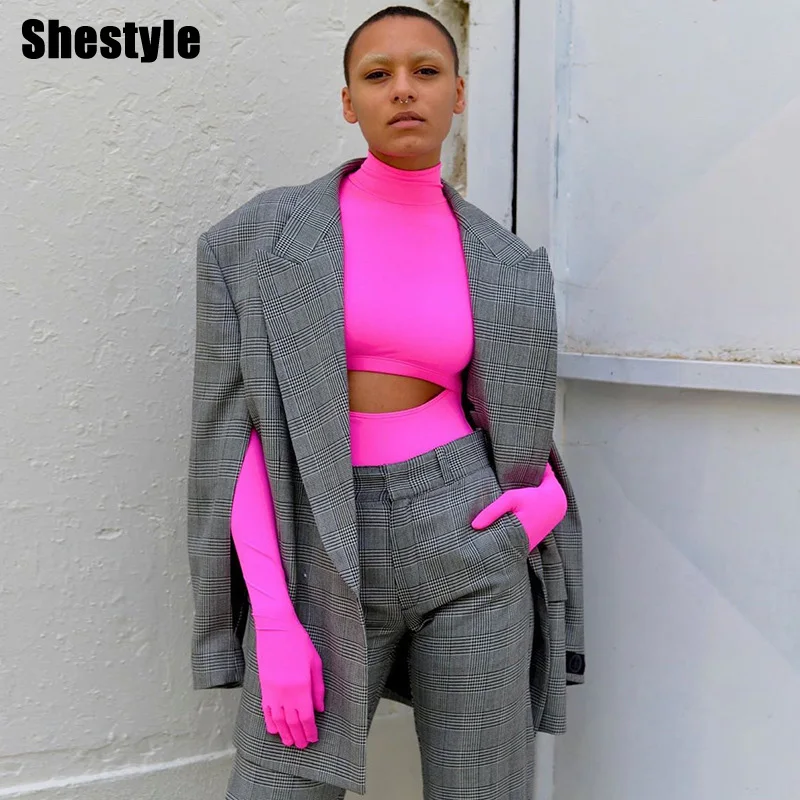 Shstyle, открытые однотонные перчатки, боди для женщин, сексуальные ...