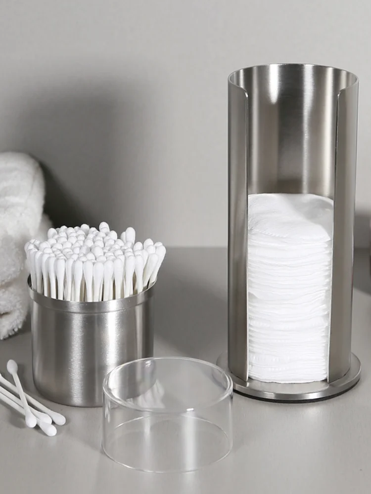 Coffret maquillage - Inox - Boîte de rangement - 20x8x8cm - Porte-coton ...