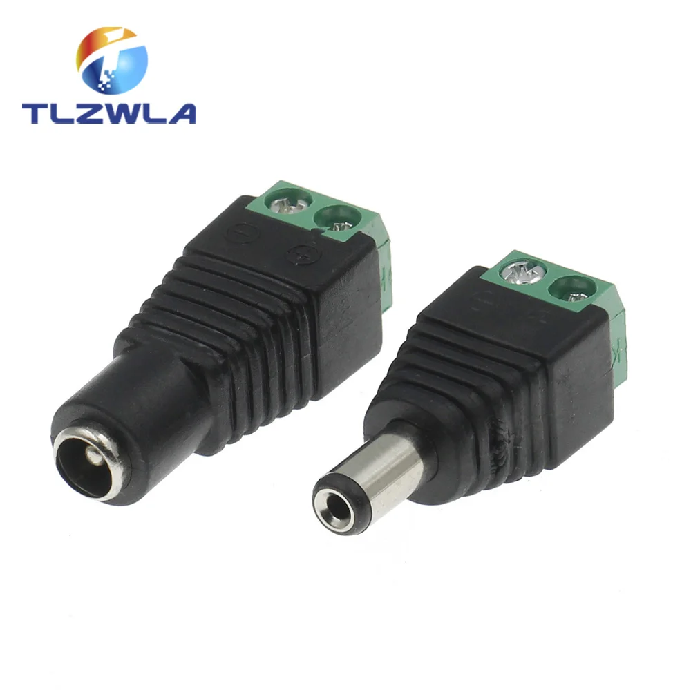 5pcs 12v 2.1 X 5.5mm Dc Power Male Plug Jack Adapter Connector Plug For ...