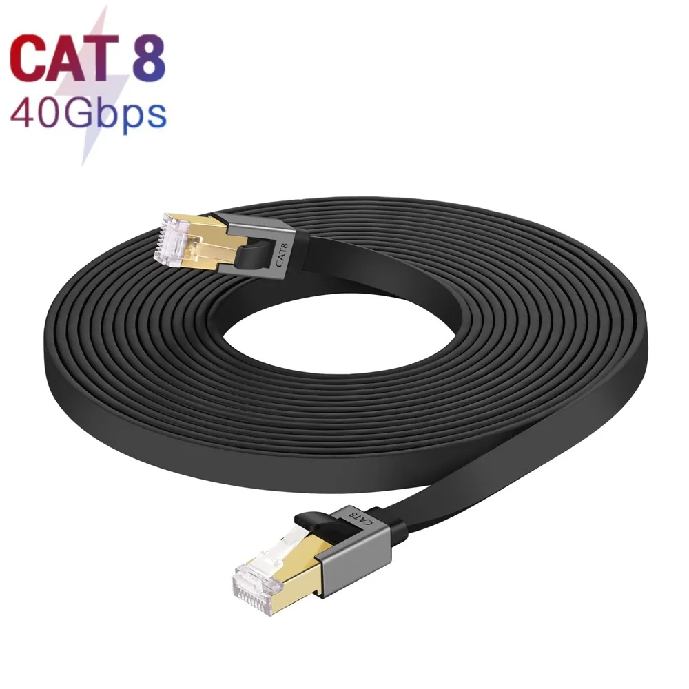 Black-5M -Câble Ethernet Cat8 40Gbps RJ45 câble réseau haute vitesse ...