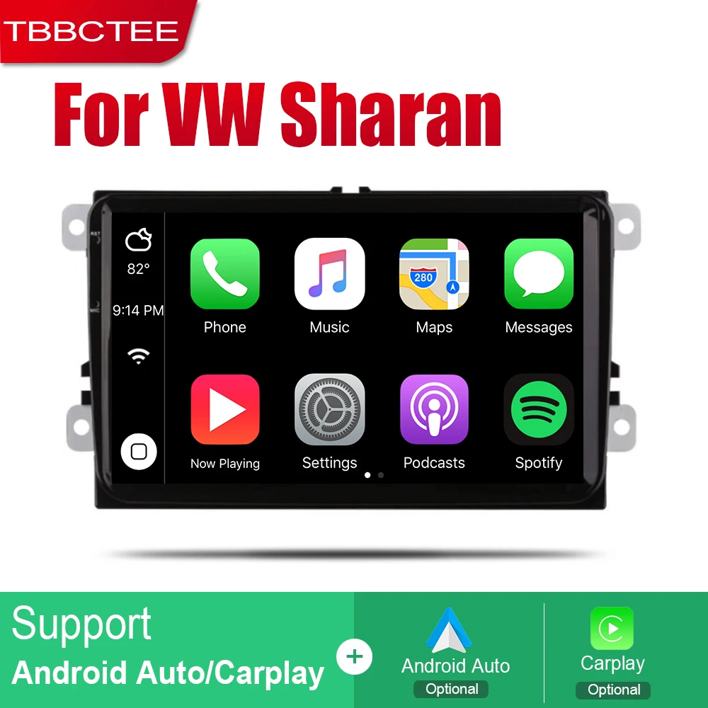 Android 2 Din Auto Radio For Volkswagen Vw Sharan 2010~2018 Car ...
