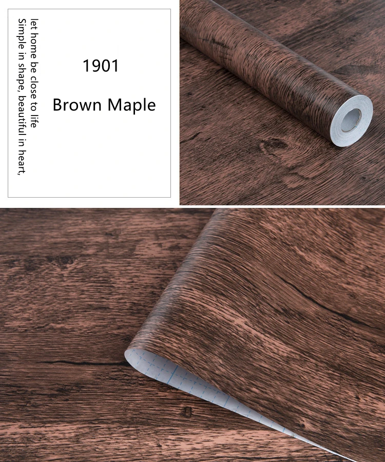 Papier peint,Autocollant décoratif en vinyle,Texture Grain de bois ...