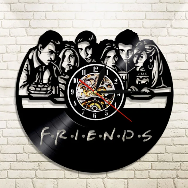 Friends TV Series CD Clock Wall Watch with LED Lighting Vintage Vinyl ...