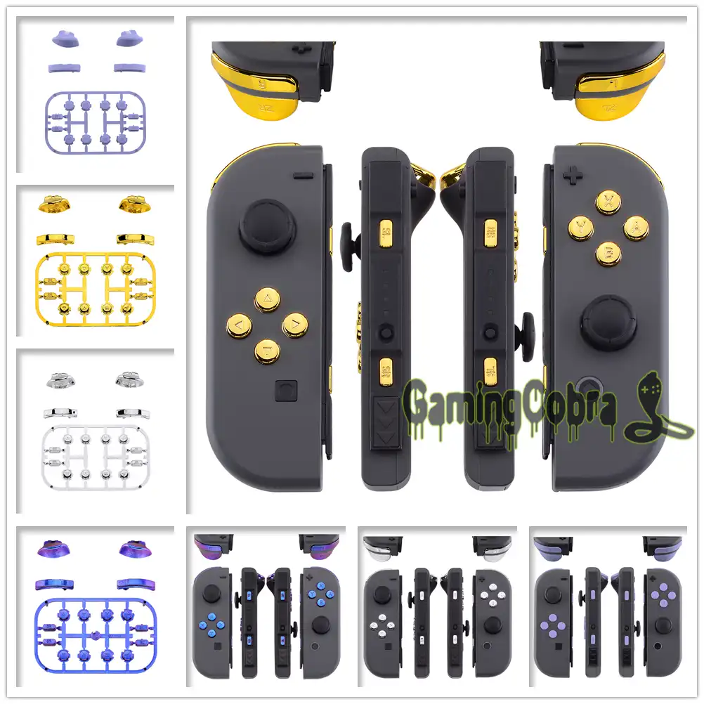 Chrome Gold Back Plate w/ Controller Housing Shell w/ Full Set Buttons ...