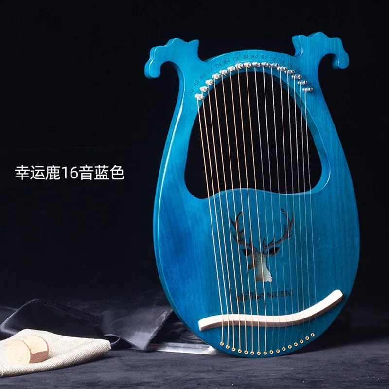 16-Strings-Wooden-Mahogany-Lyre-Harp-Musical-Instrument-16-Strings ...