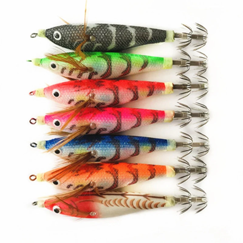 Glow In Dark Luminous Squid Jig Fishing Lures Set Glow In Dark Squid ...