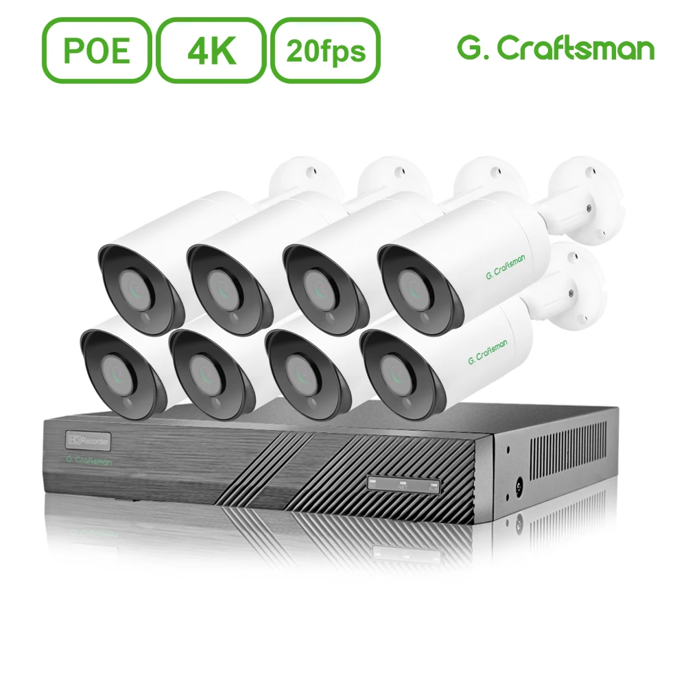 4k Poe Ip Camera System Kits 2 4 6 8ch Cctv Security Sony Imax415 20fps ...