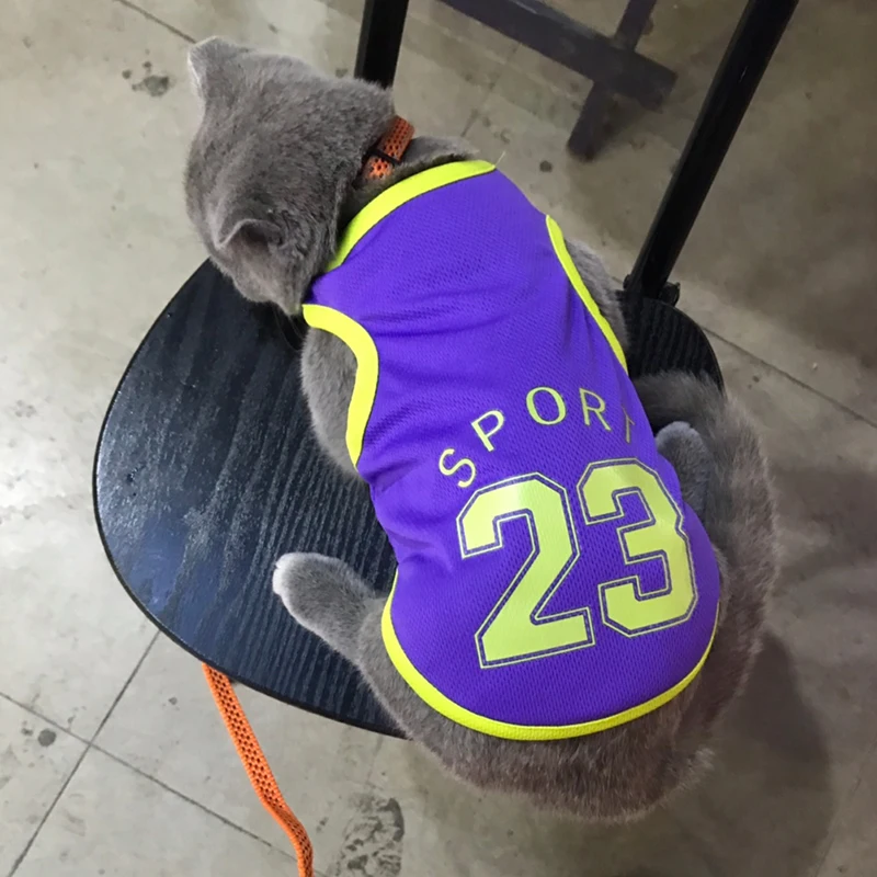 9 Colors Summer Cat Vest for Cats Cute Cartoon Pet Clothes kitten ...