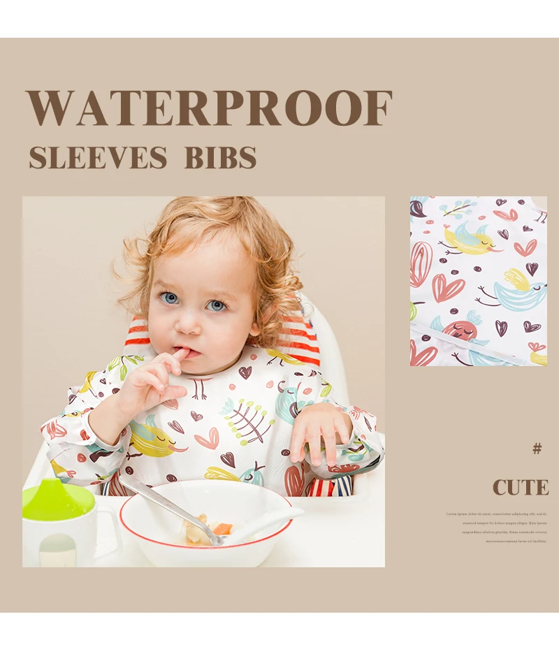 Couleur ZY0002 Vêtement bavoir à manches longues pour bébé enfants en ...
