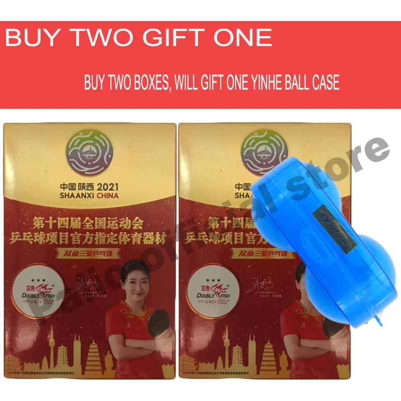 double fish v40+ table tennis ball ITTF team world cup ball golden 3 ...