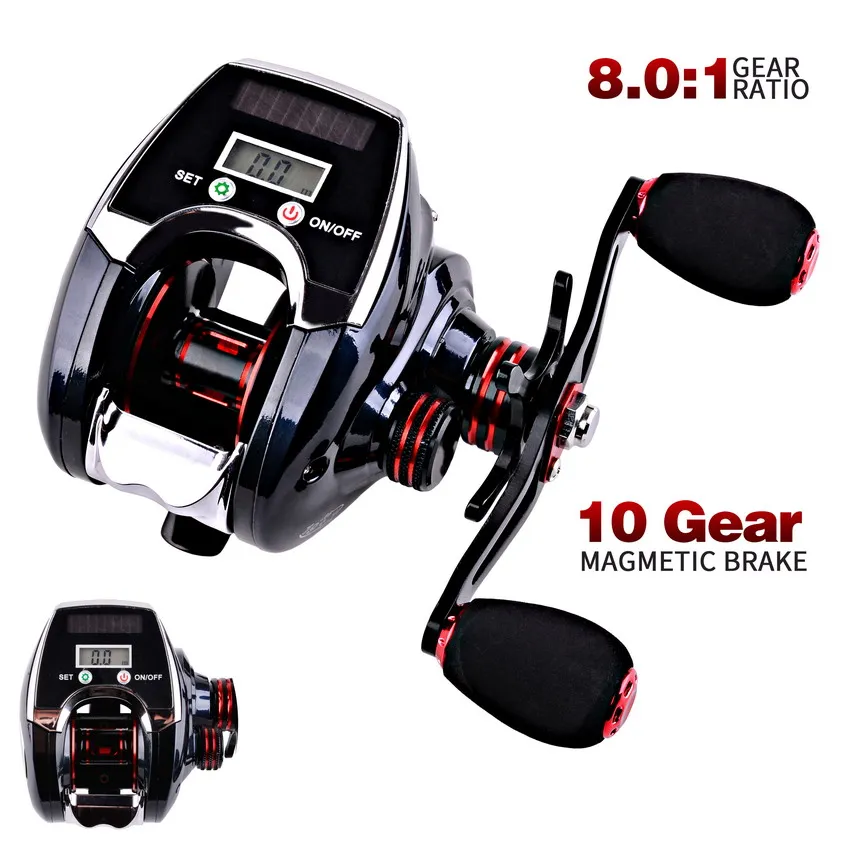 Digital Display Electronic Fishing Reel 2021 New 8.0:1 High Speed Ratio ...