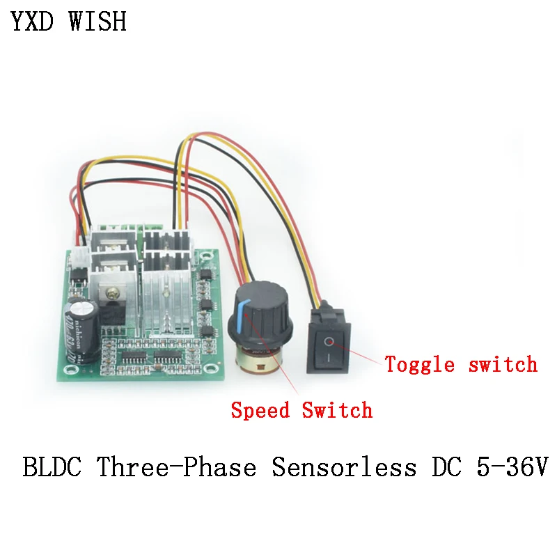 BLDC Motor Speed Controller Board Three Phase Sensorless Brushless ...