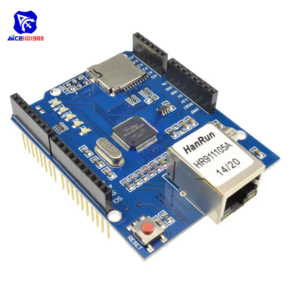 Mega2560 Ethernet Shield W5100 Mega 2560 R3 Network Expansion Board for ...