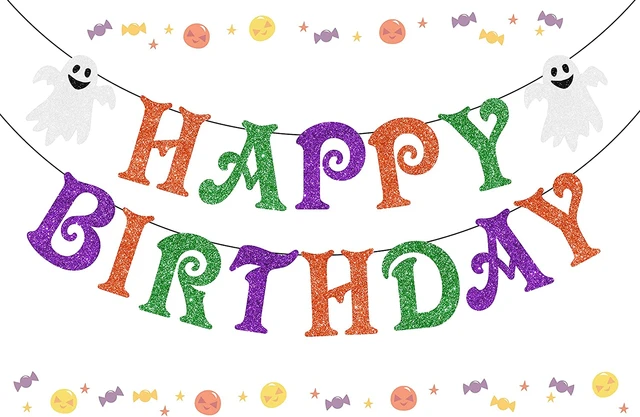 Halloween Happy Birthday Banner