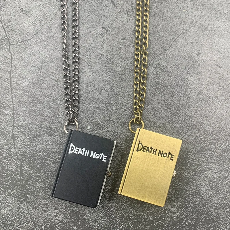 Death-Note-Theme-Quartz-Necklace-Bronze-Black-Pocket-Watch-Vintage ...