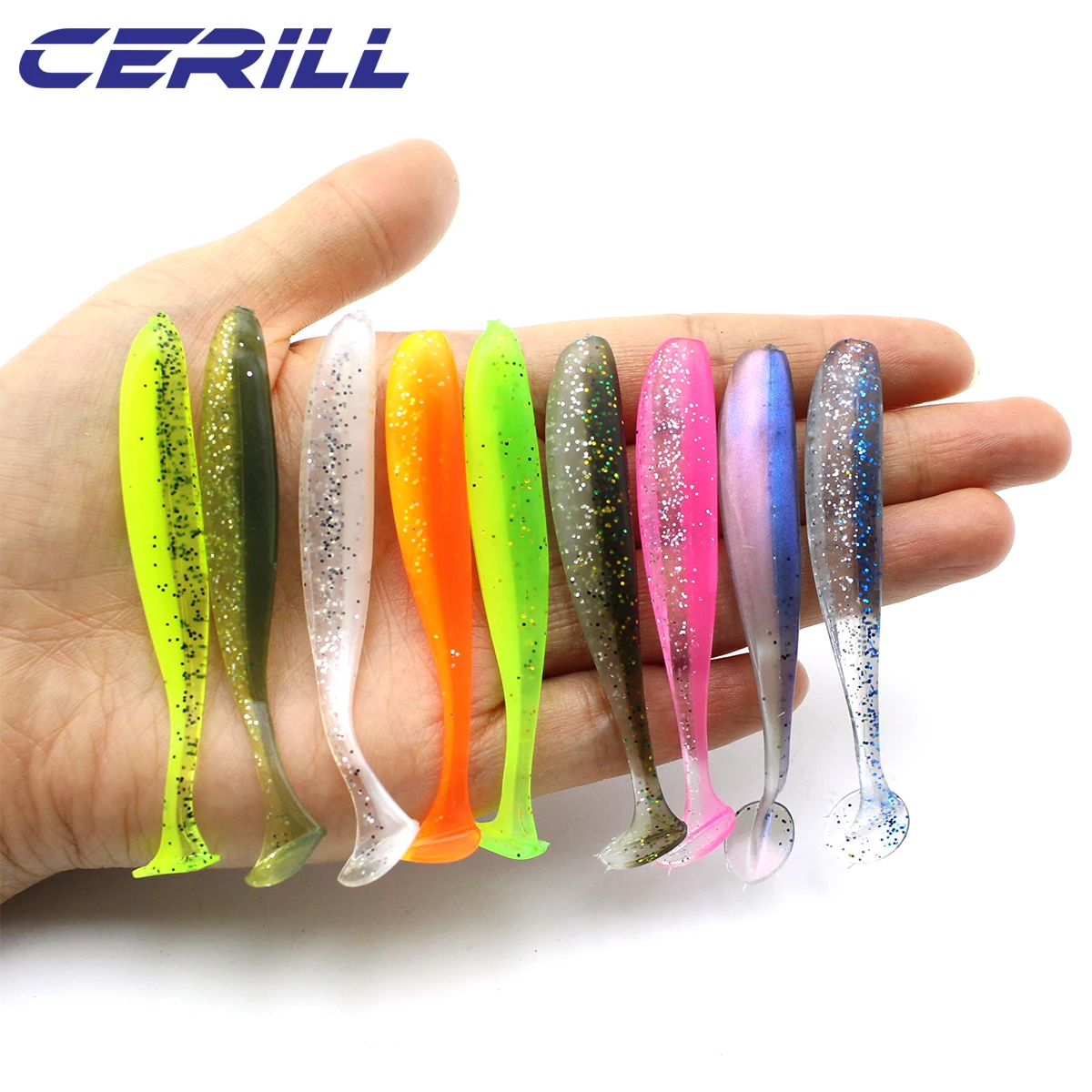 Cerill-20-PCS-Double-Color-Paddle-Tail-Soft-Fishing-Lure-Smell-Worm ...