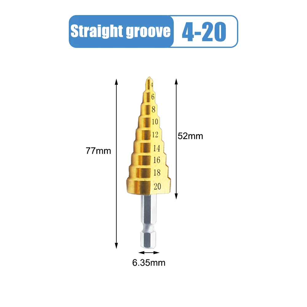 Foret-meche,jeu de forets étagés à rainure spirale droite,foret à cône ...