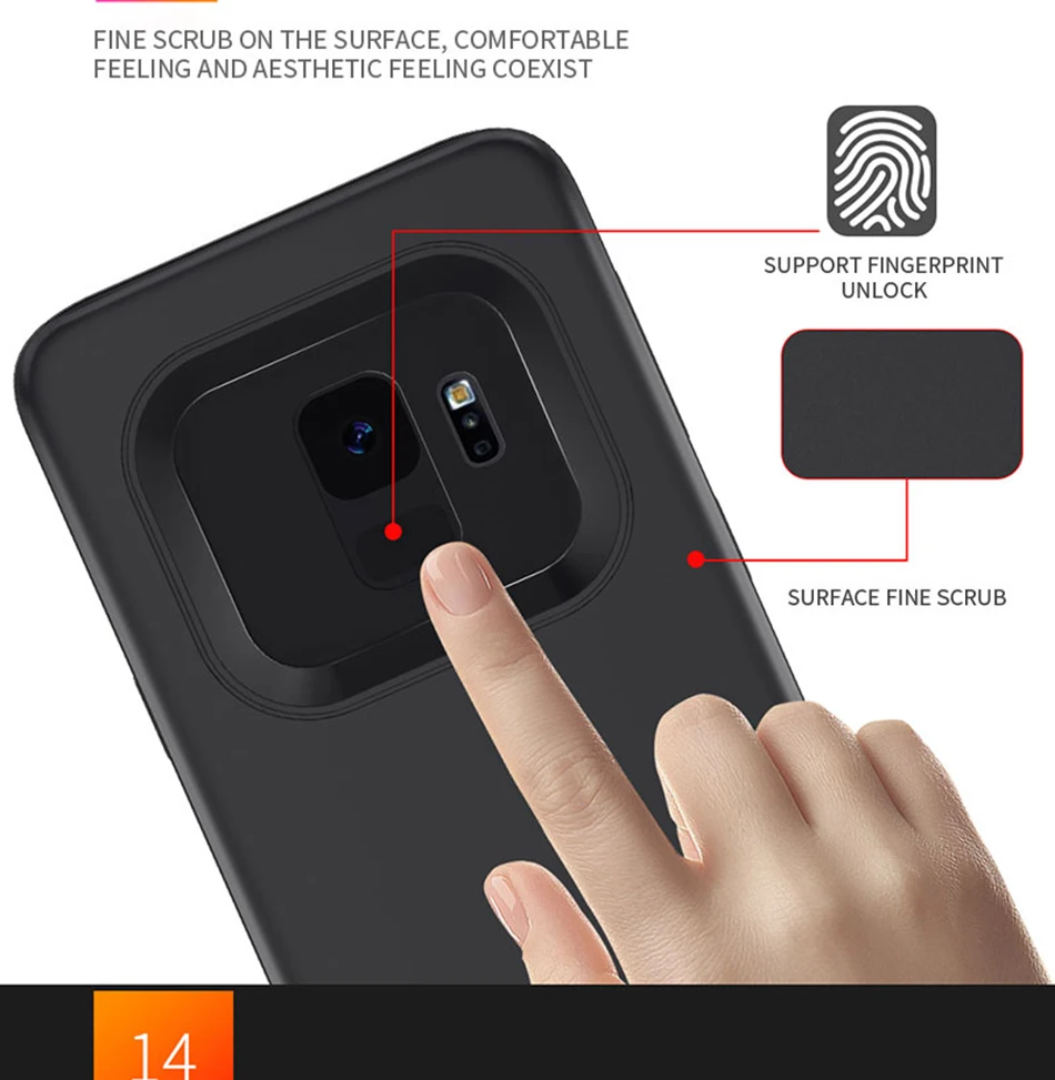 Чехол для аккумулятора для samsung Galaxy S9 S8 Plus, мягкий силиконовый чехол для зарядного ...