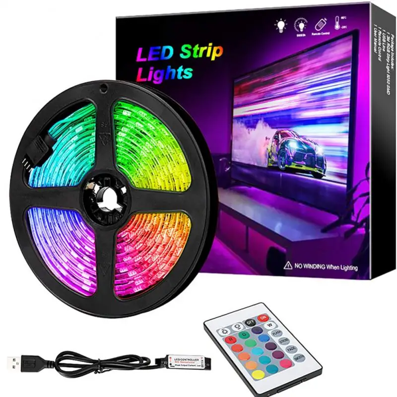 LED-Lights-StripS-USB-Infrared-With-Remote-Control-RGB-SMD2835-5050 ...