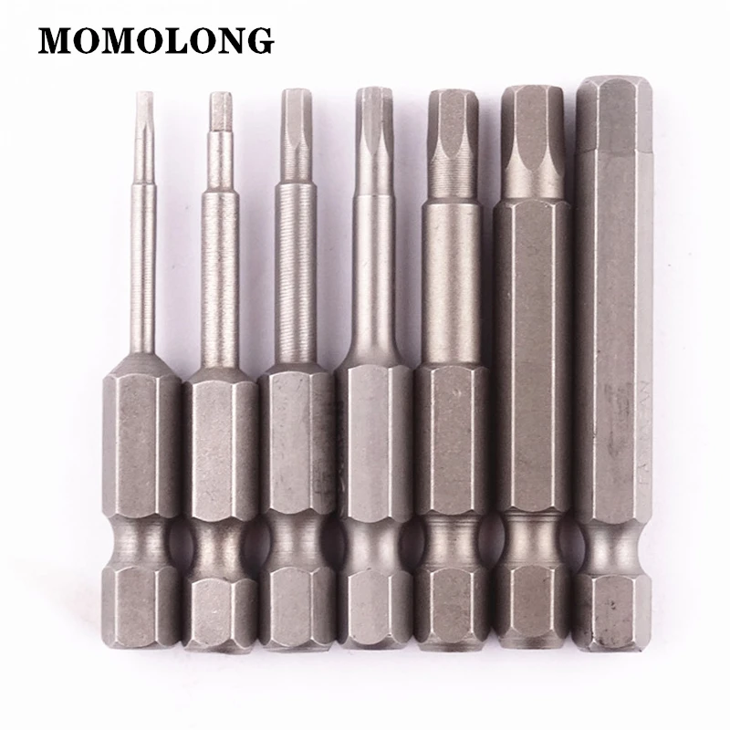 7pcs M1.5-m6 Hex Head Screwdriver Bits 1/4 Inch Hex Shank Magnetic 50mm ...