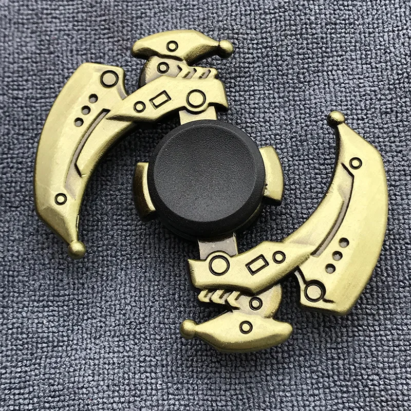 Fidget Spinner Brass Color Zinc Alloy Metal Hand Spinner Dice Bauhinia ...