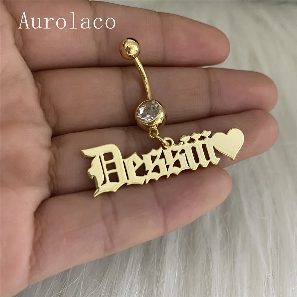 Custom Belly Button Ring Name Navel Ring Name Belly Rings | atelier ...