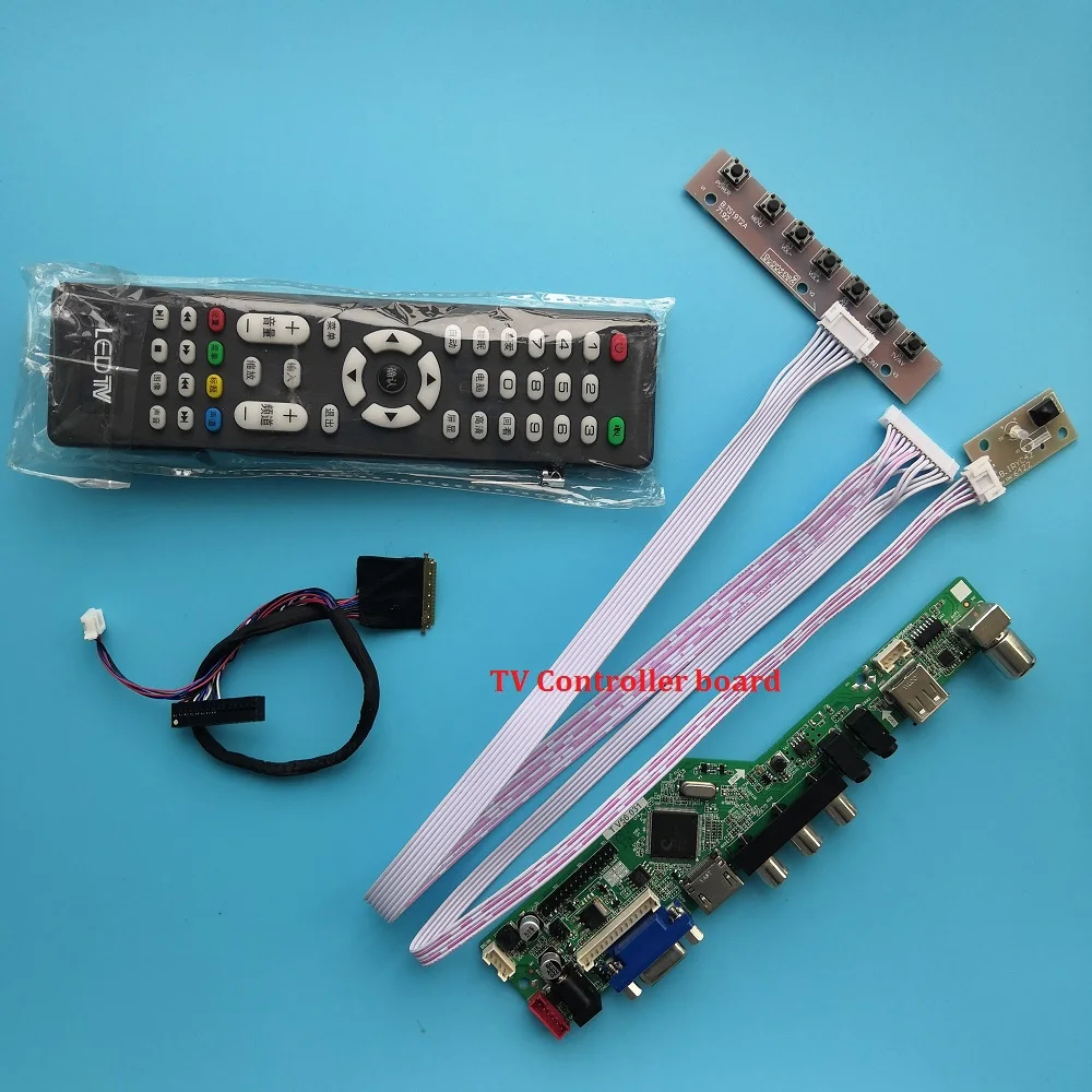 Kit de controlador para N173FGE-L23, 1600X900, LCD, LED, TV, AV, 17,3 ", VGA, mando a distancia ...